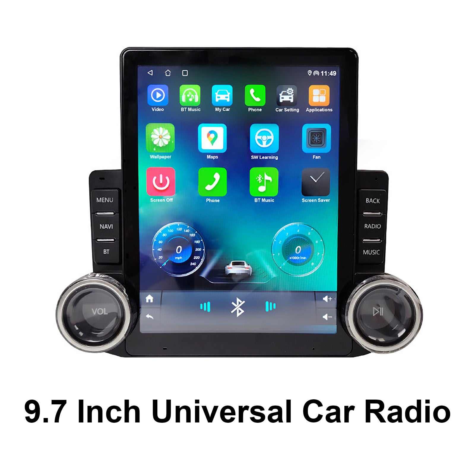 9.7 inch Android Monitor Touch Screen Wireless CarPlay Car GPS Naviaga ...