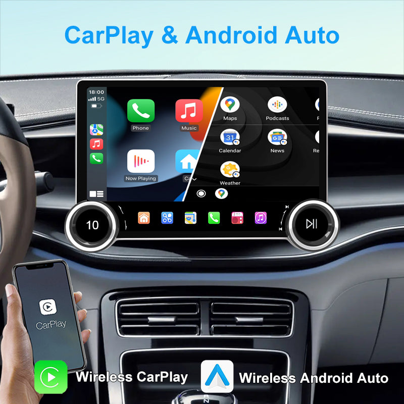 KSPIV 2 Din Universal Double Knob Car Radio GPS Navigation Carplay DSP ...