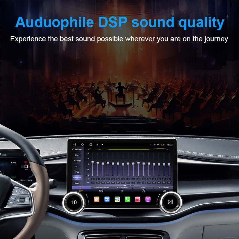 KSPIV 2 Din Universal Double Knob Car Radio GPS Navigation Carplay DSP ...