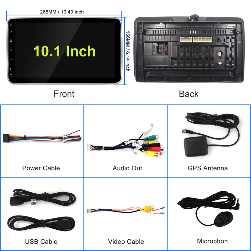 10.1 Inch Rotatable Touch Screen Universal Android Car Radio GPS Navig ...