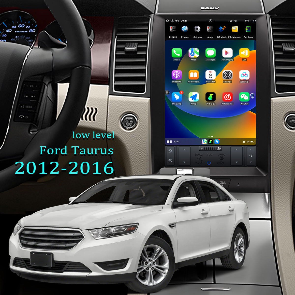KSPIV | Ford Taurus 2012-2016 | Android 13 |Tesla Style Screen | Car G ...