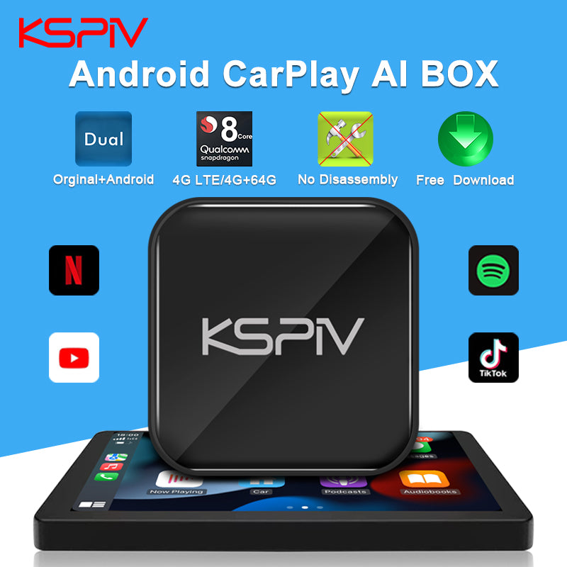 KSPIV Android Auto Wireless Carplay AI Box Fit for Cars with OEM/Facto ...